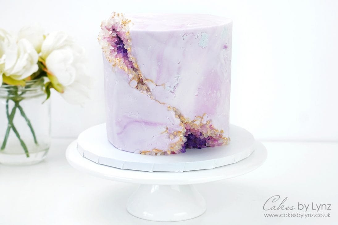 How to create a Geode Cake with a Stone Fondant Effect - Cakes by Lynz
