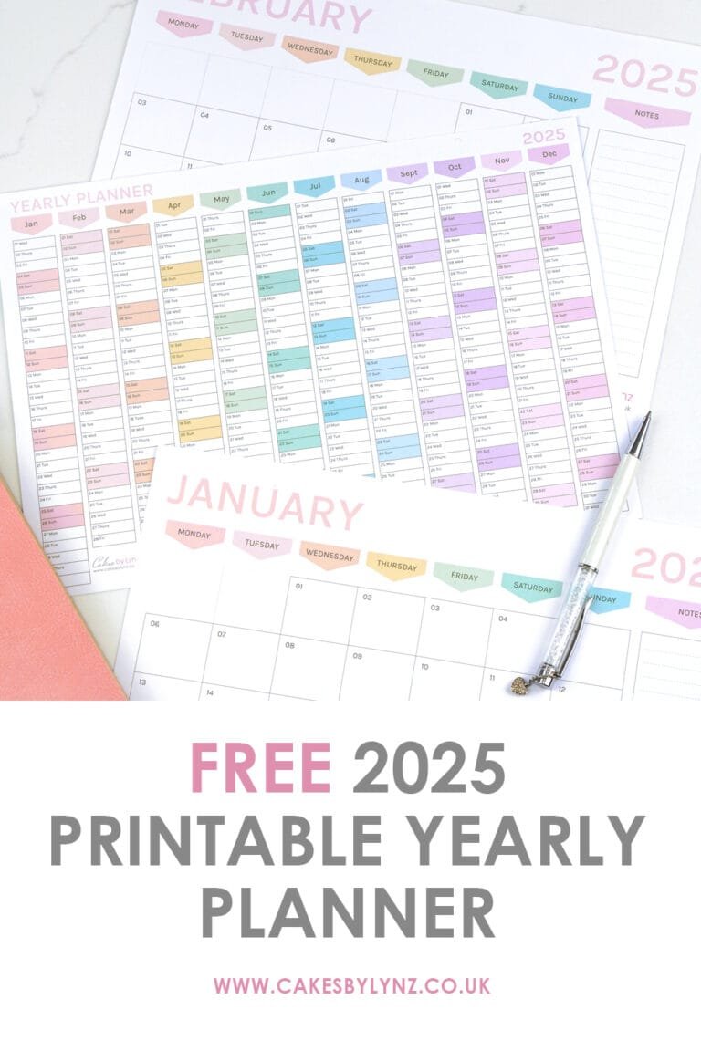Plan Your Cakes for 2025 with This Free Printable Planner - Cakes by Lynz