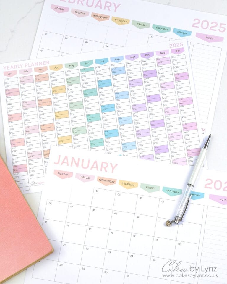 Plan Your Cakes for 2025 with This Free Printable Planner - Cakes by Lynz