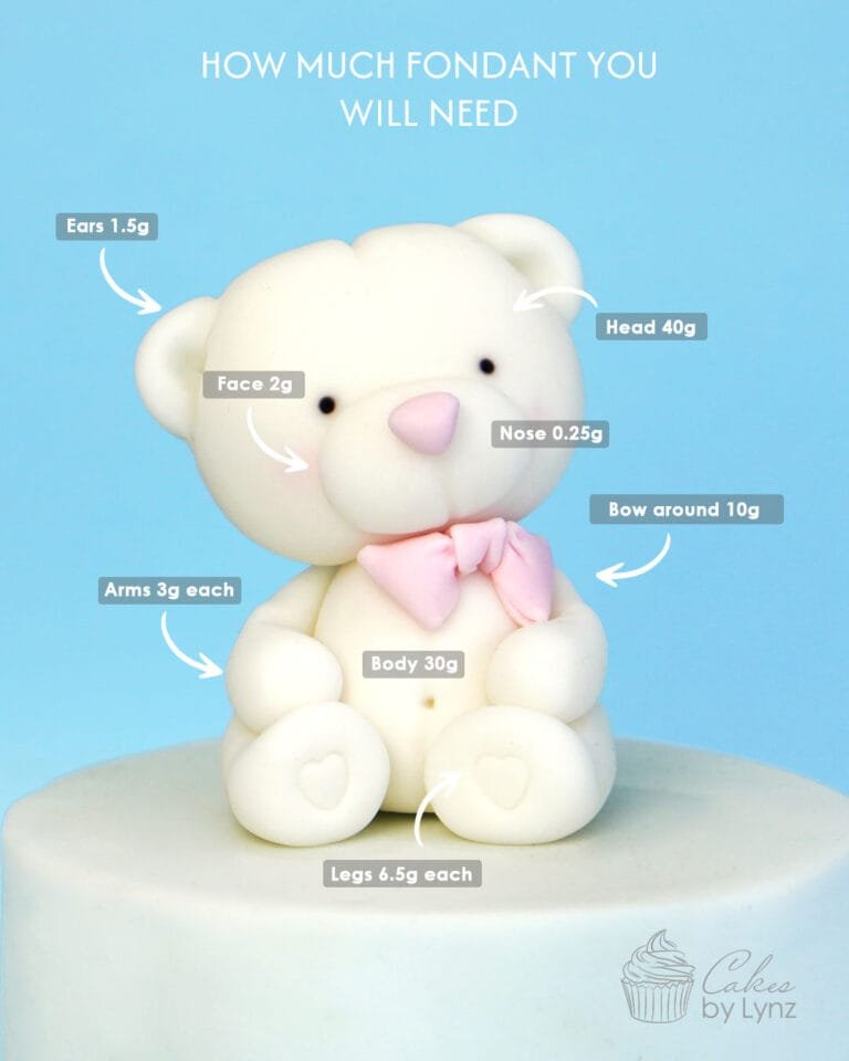 How To Make an Easy Fondant Teddy Bear Cake Topper - Cakes by Lynz